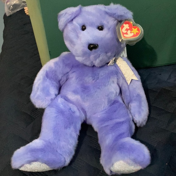 Ty | Other | 999 Plush Ty Bear Blue Kept In Plastic In Smokefree Pet ...